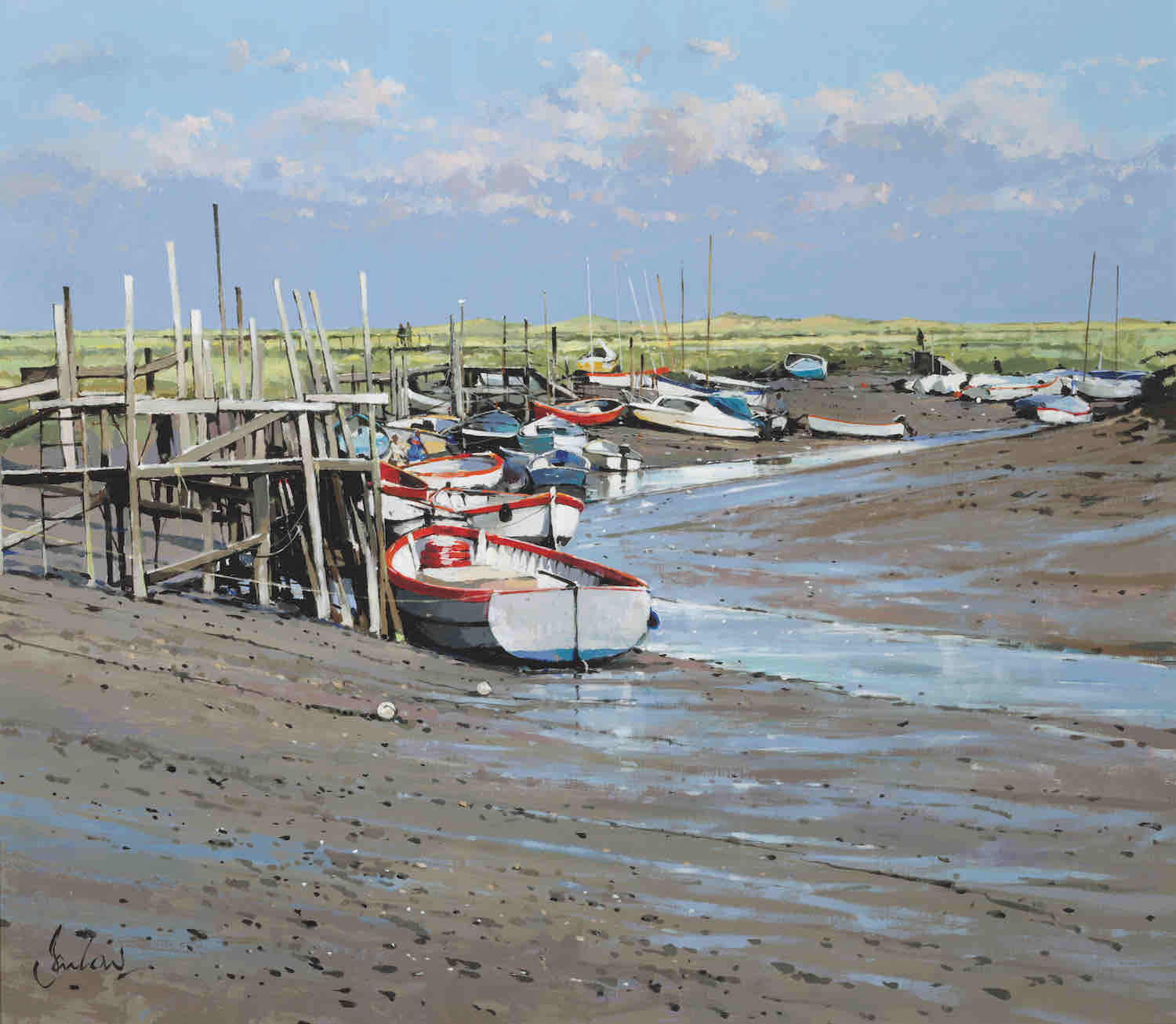 Morston Quay with Boats – Barlow Fine Art